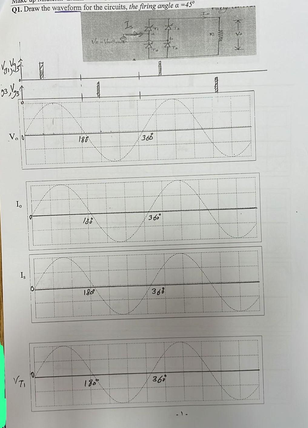 Solved n1. Draw the waveform for the circuits, the firing | Chegg.com