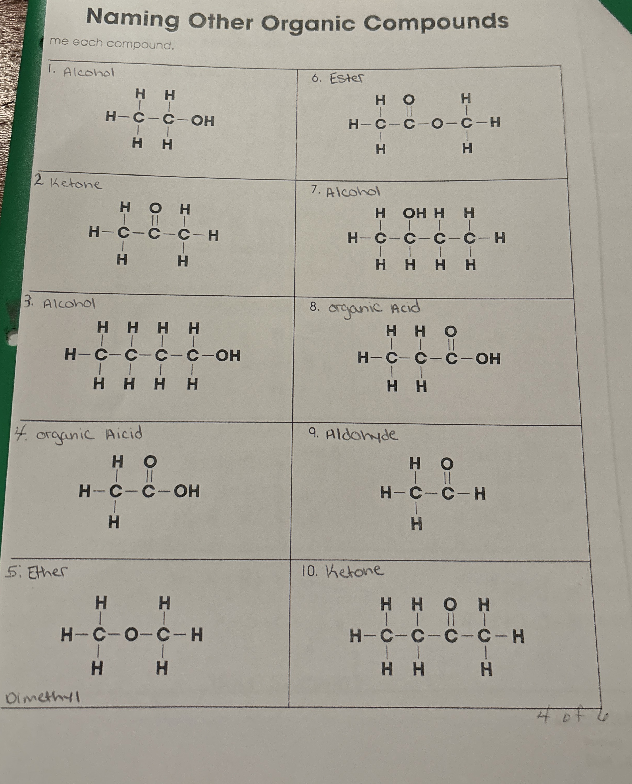 Solved Naming Other Organic Compoundsme each compound.6. | Chegg.com