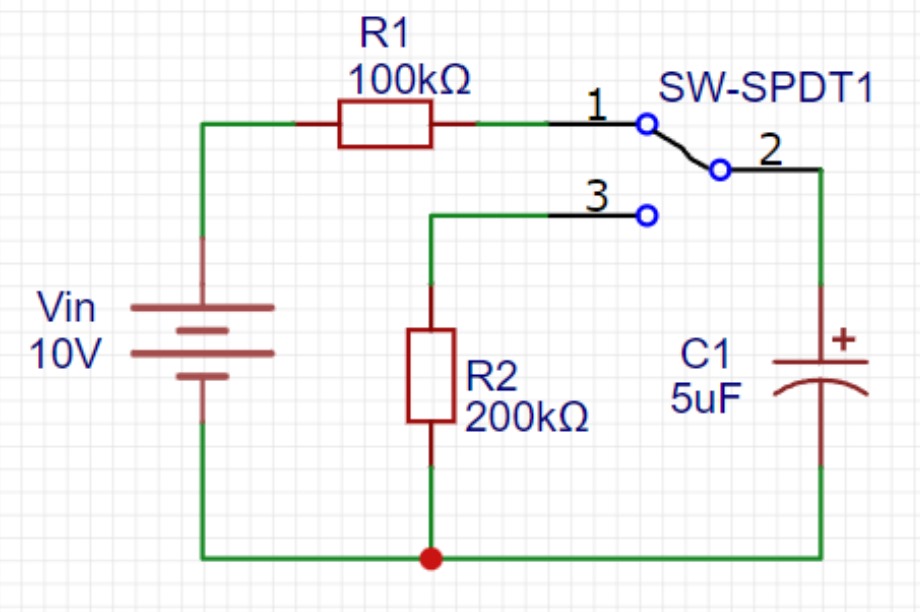 Solved The circuit below consists of a 10V battery (Vin), | Chegg.com