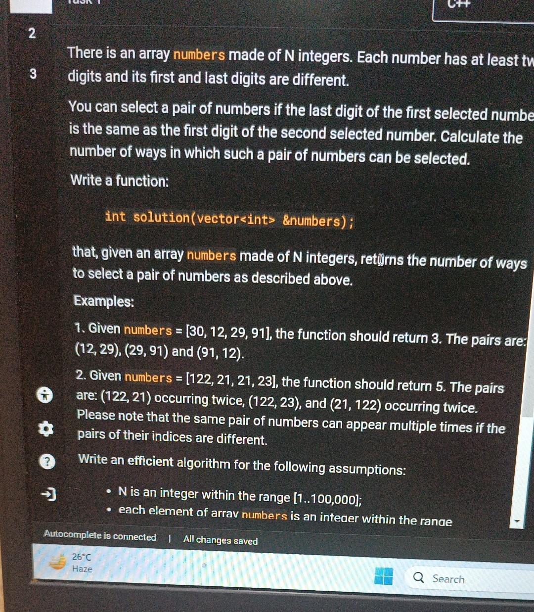 Solved There is an array numbers made of N integers. Each | Chegg.com