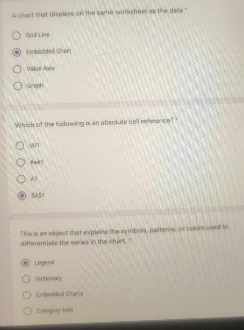 Solved A chart that displays on the same worksheet as the | Chegg.com