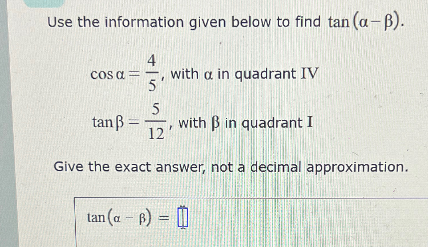 Solved Use the information given below to find | Chegg.com