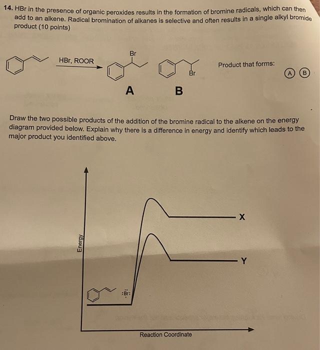 Solved 14. HBr in the presence of organic peroxides results | Chegg.com