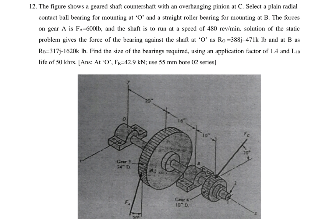 The figure shows a geared shaft countershaft with an | Chegg.com