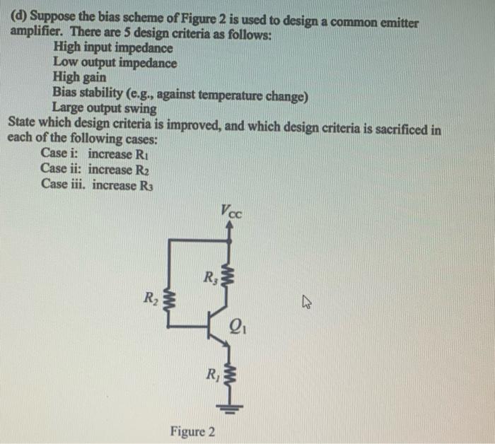 Solved (d) Suppose the bias scheme of Figure 2 is used to | Chegg.com