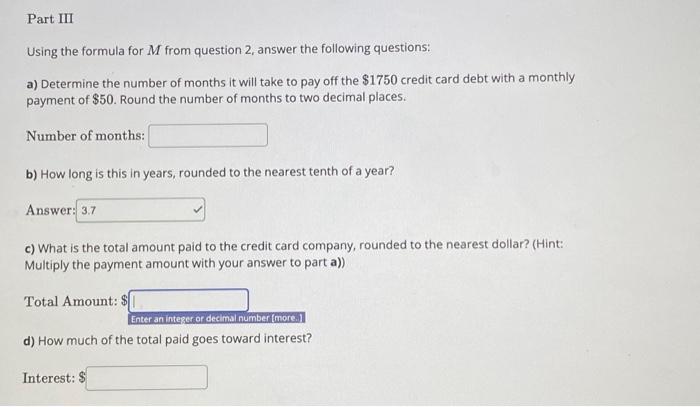 Solved सtUsing the formula for M from question 2, answer the | Chegg.com