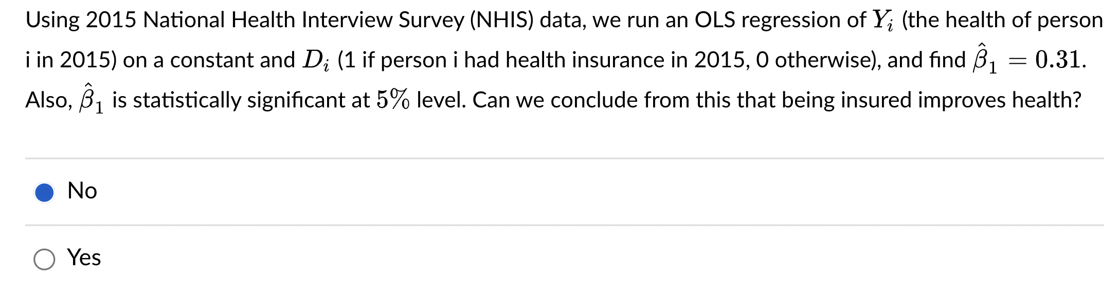 Solved Using 2015 ﻿National Health Interview Survey (NHIS) | Chegg.com