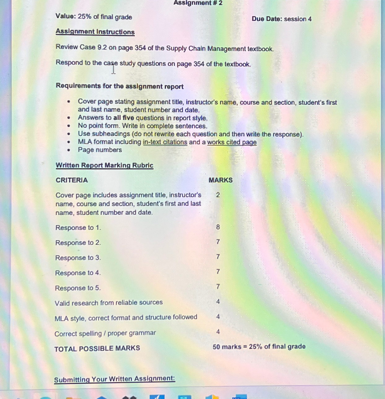 Solved Assignment #2Value: 25% ﻿of final gradeDue Date: | Chegg.com