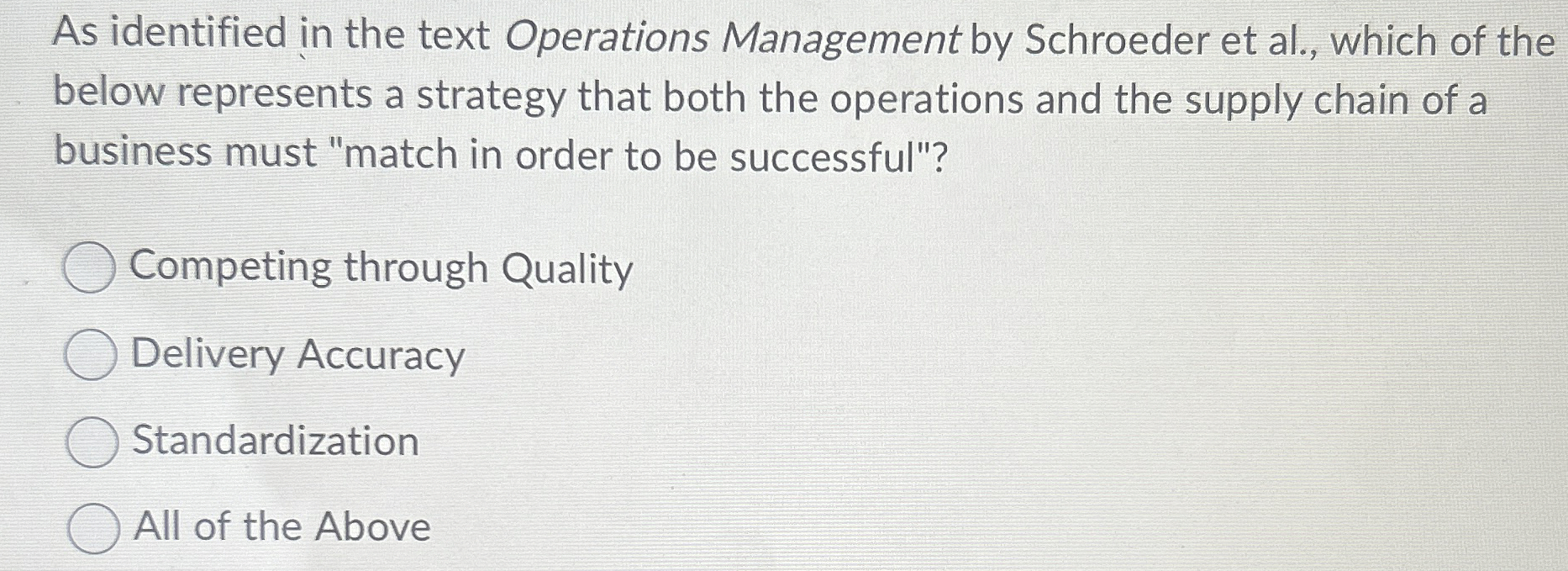 Solved As identified in the text Operations Management by | Chegg.com