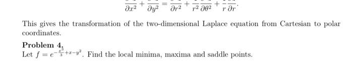 Solved This gives the transformation of the two-dimensional | Chegg.com