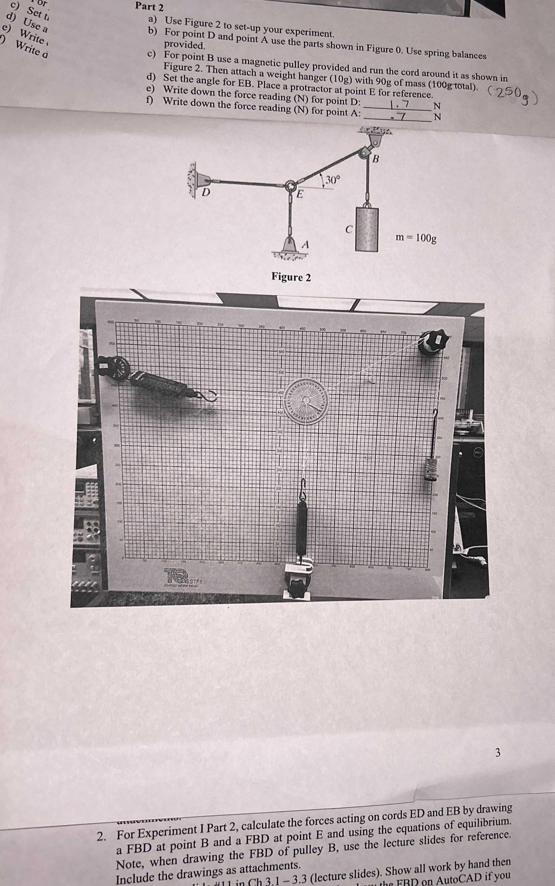 Solved a FBD at point B ﻿and a FBD ﻿at point E ﻿and using | Chegg.com