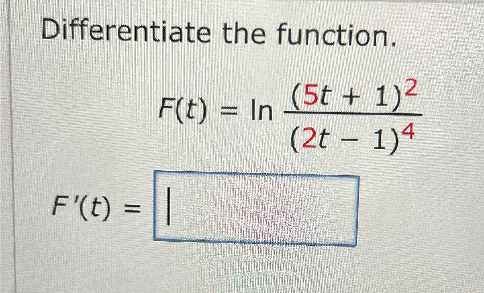 Solved Differentiate the | Chegg.com