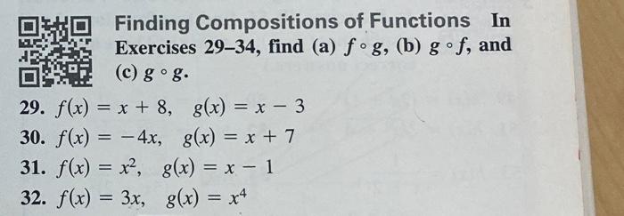 Solved Finding Compositions of Functions In Exercises 29-34, | Chegg.com