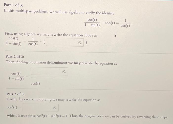 Part 1 of 3 : In this multi-part problem, we will use | Chegg.com