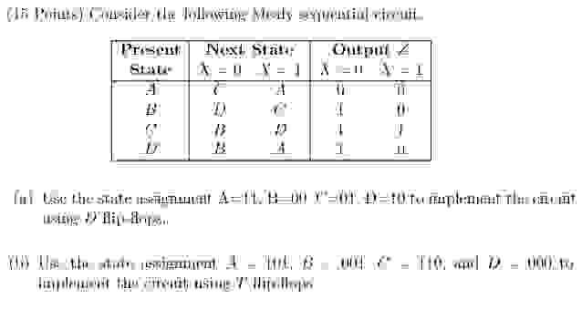 Solved Consider the following Mealy sequential | Chegg.com