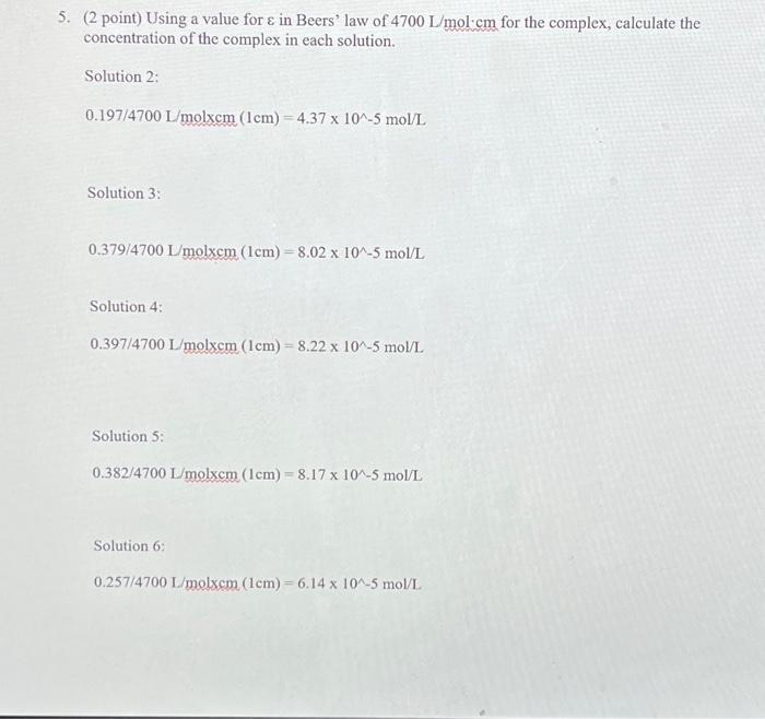 Solved 6. ( 2 point) Calculate the equilibrium constant for | Chegg.com