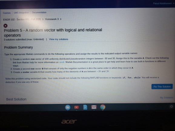 Solved Fanal Abdel Courses LMS Integration Documentation | Chegg.com