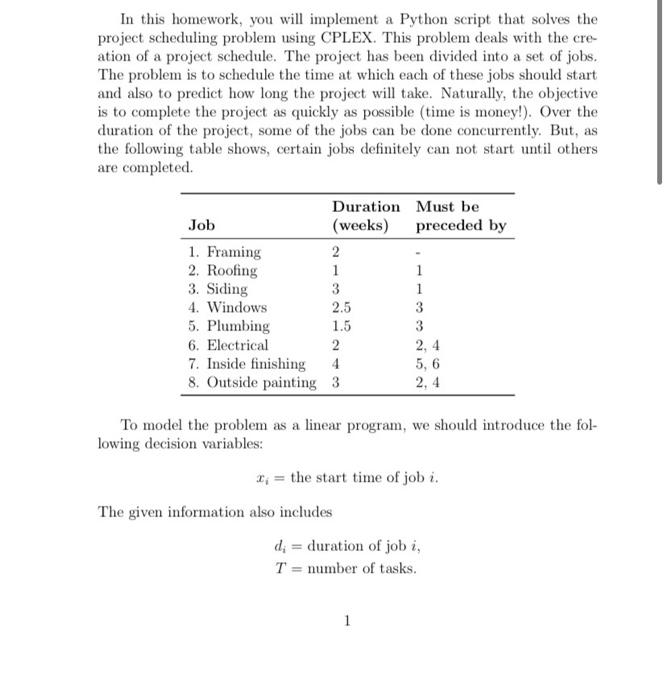 Solved In this homework, you will implement a Python script | Chegg.com