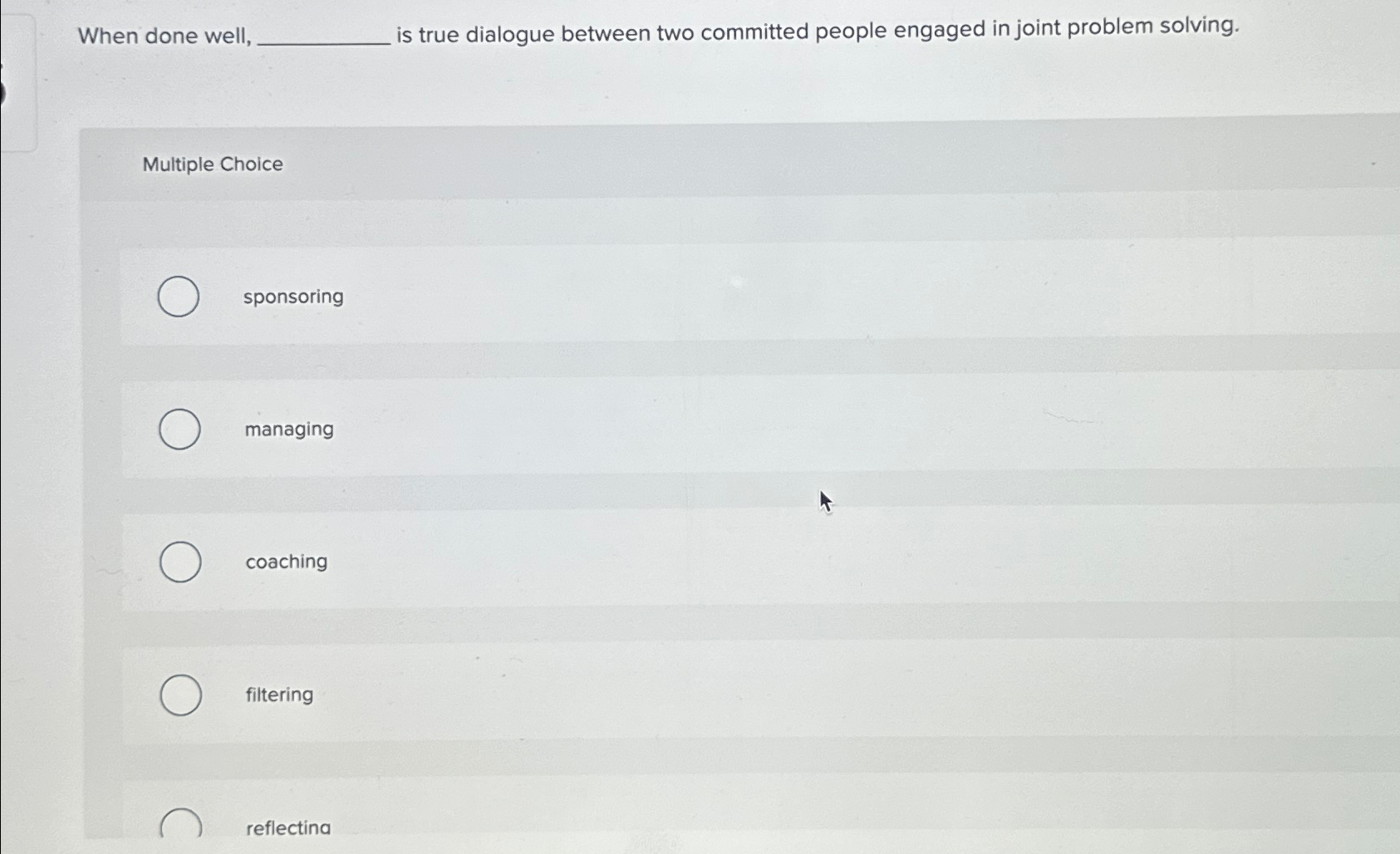 Solved When done well, is true dialogue between two | Chegg.com