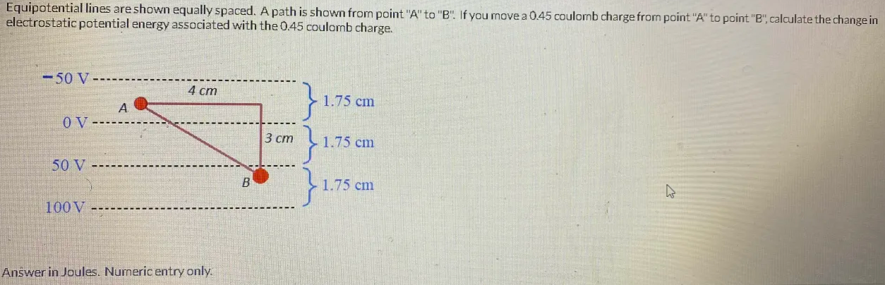 Solved Equipotential lines are shown equally spaced. A path | Chegg.com
