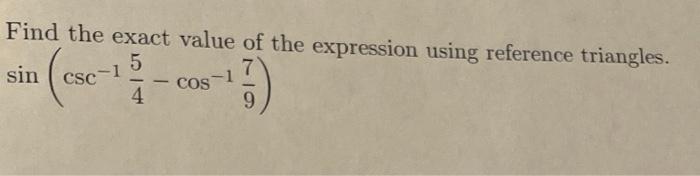 Solved Find the exact value of the expression using | Chegg.com