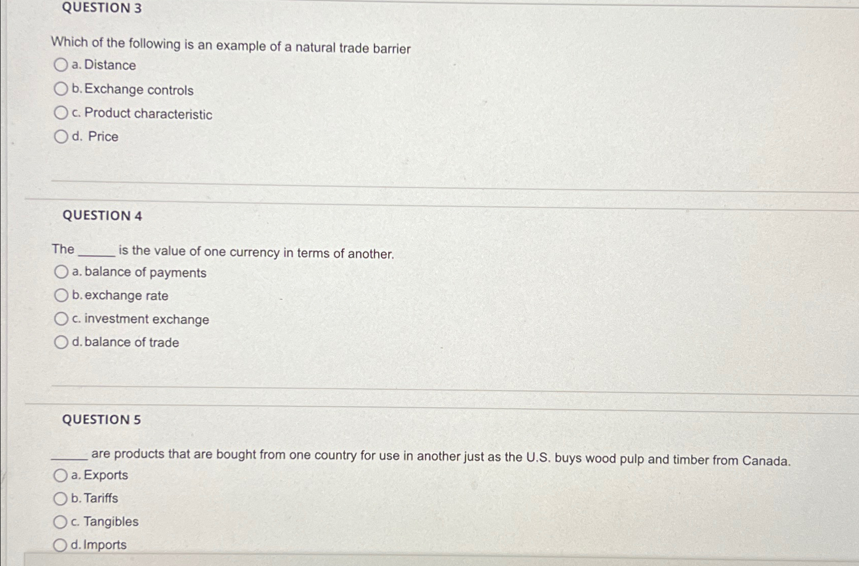 Solved QUESTION 3Which of the following is an example of a | Chegg.com