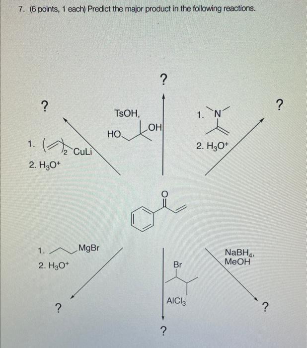 Solved Predict Major Product In Each Reaction And Provide