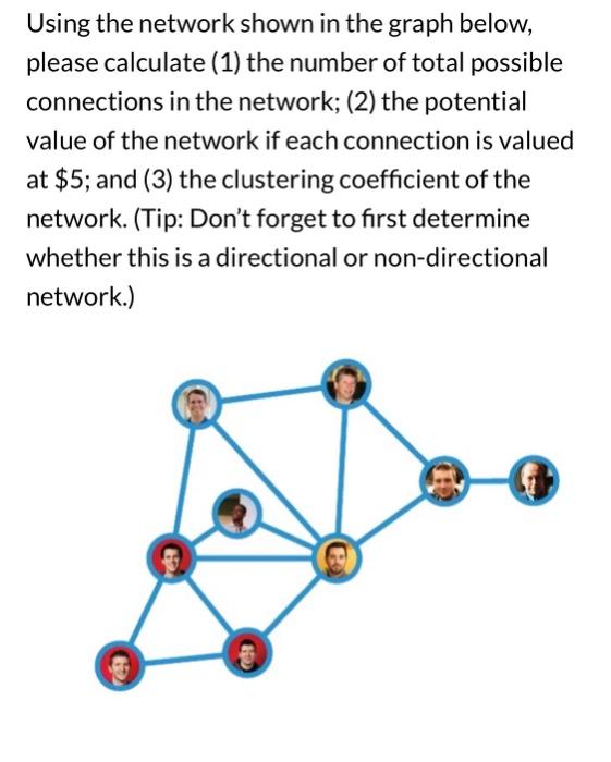 Using the network shown in the graph below, please | Chegg.com