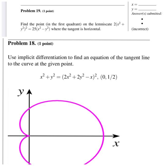 Solved Find the point (in the first quadrant) on the | Chegg.com