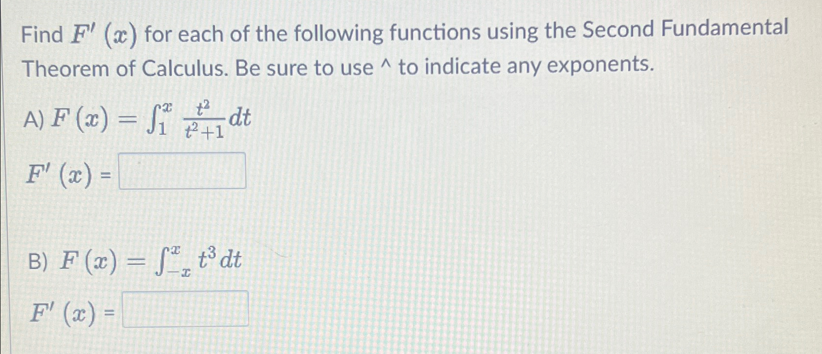 Solved Find F'(x) ﻿for each of the following functions using | Chegg.com