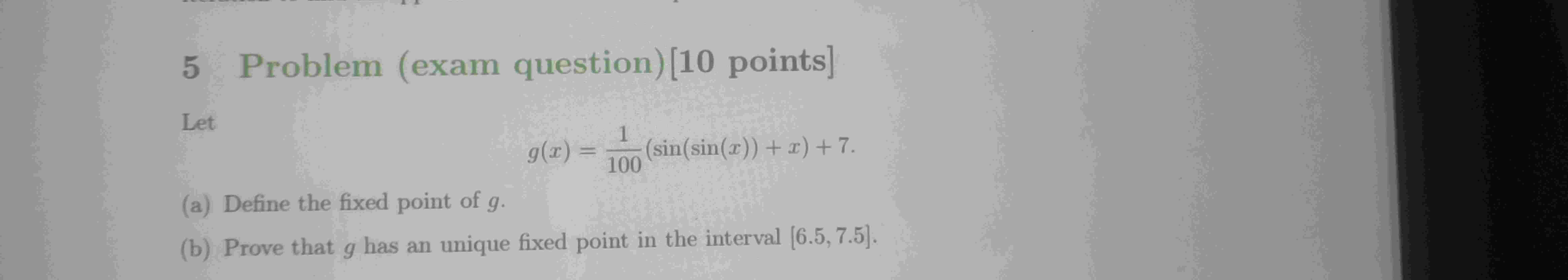 Solved 5 ﻿Problem (exam ﻿question)[10 | Chegg.com