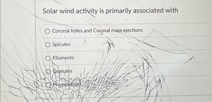 Solved Solar wind activity is primarily associated with | Chegg.com