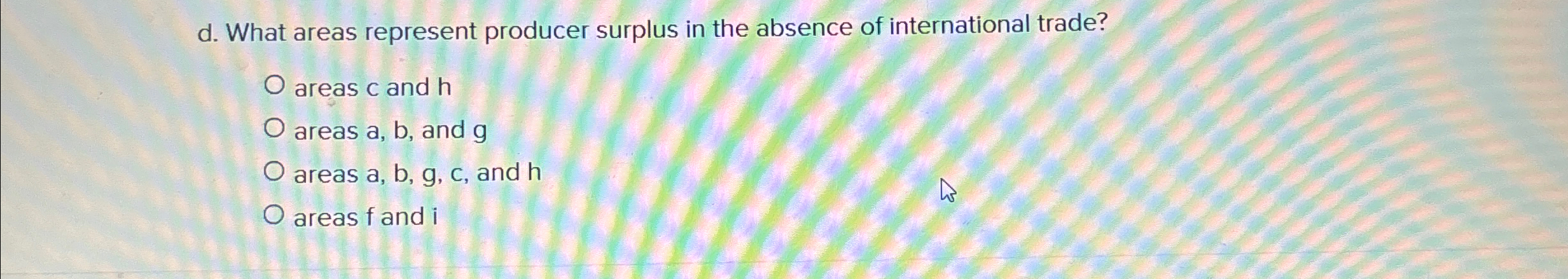 Solved d. ﻿What areas represent producer surplus in the | Chegg.com