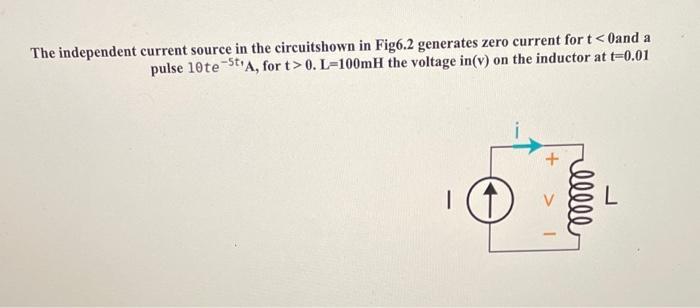 Solved The independent current source in the circuitshown in | Chegg.com