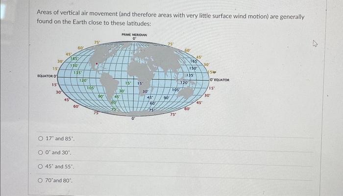Solved Areas of vertical air movement (and therefore areas | Chegg.com