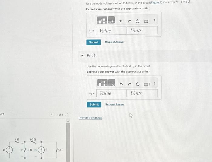 Solved ure V 40 이 + 80 Ω www ₁1002 2 i 1 of 1 35Ω Use the | Chegg.com