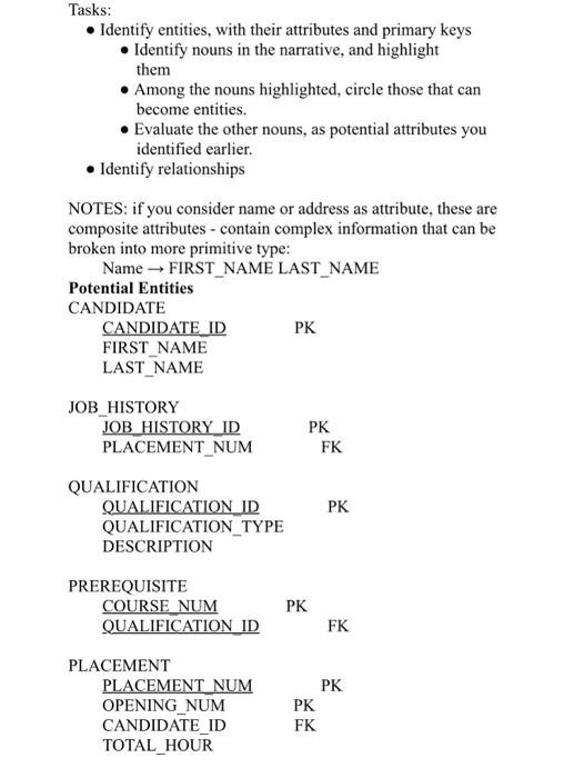 Solved plewse follow the task and create an ERD with the | Chegg.com