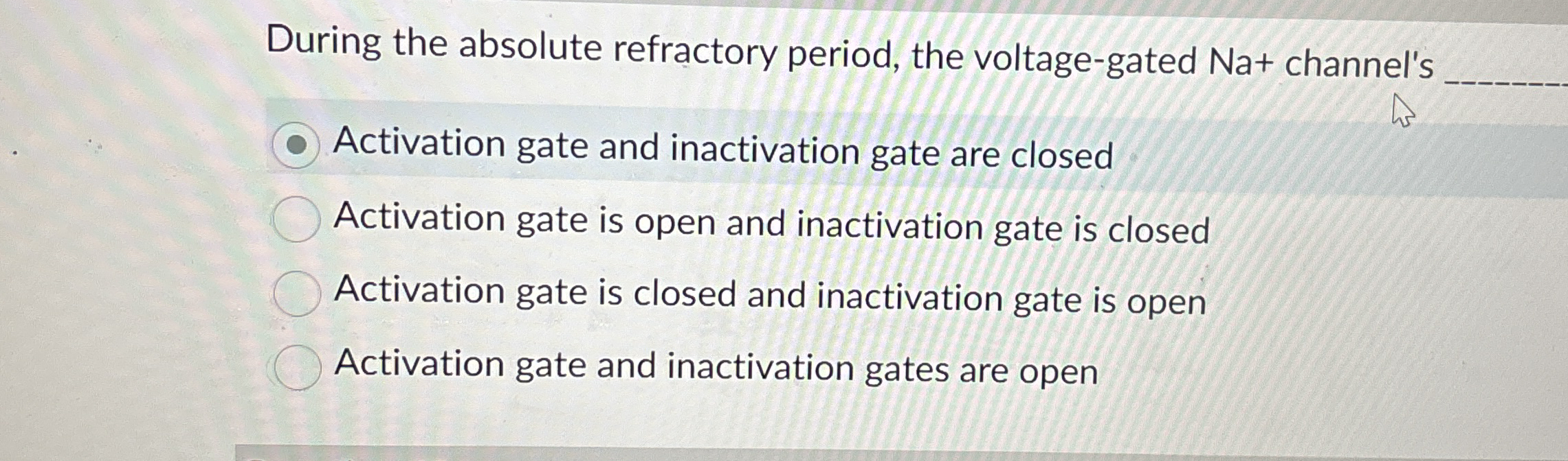 Solved During the absolute refractory period, the | Chegg.com