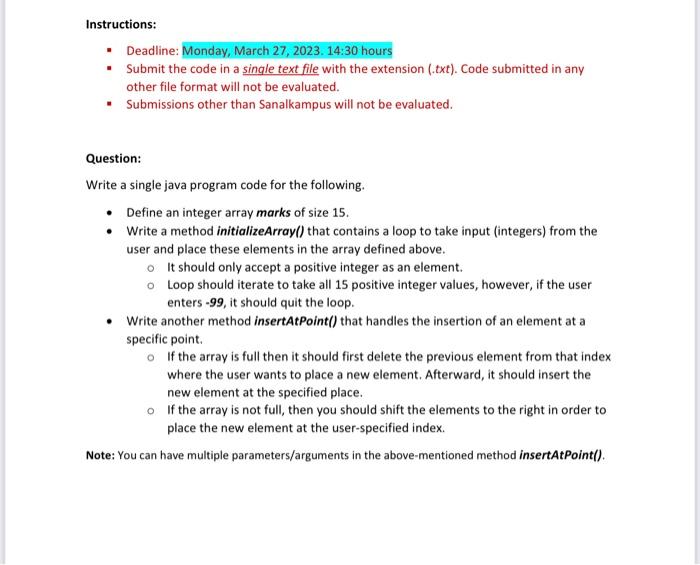 Solved Instructions: - Deadline: Monday, March 27, 2023. | Chegg.com