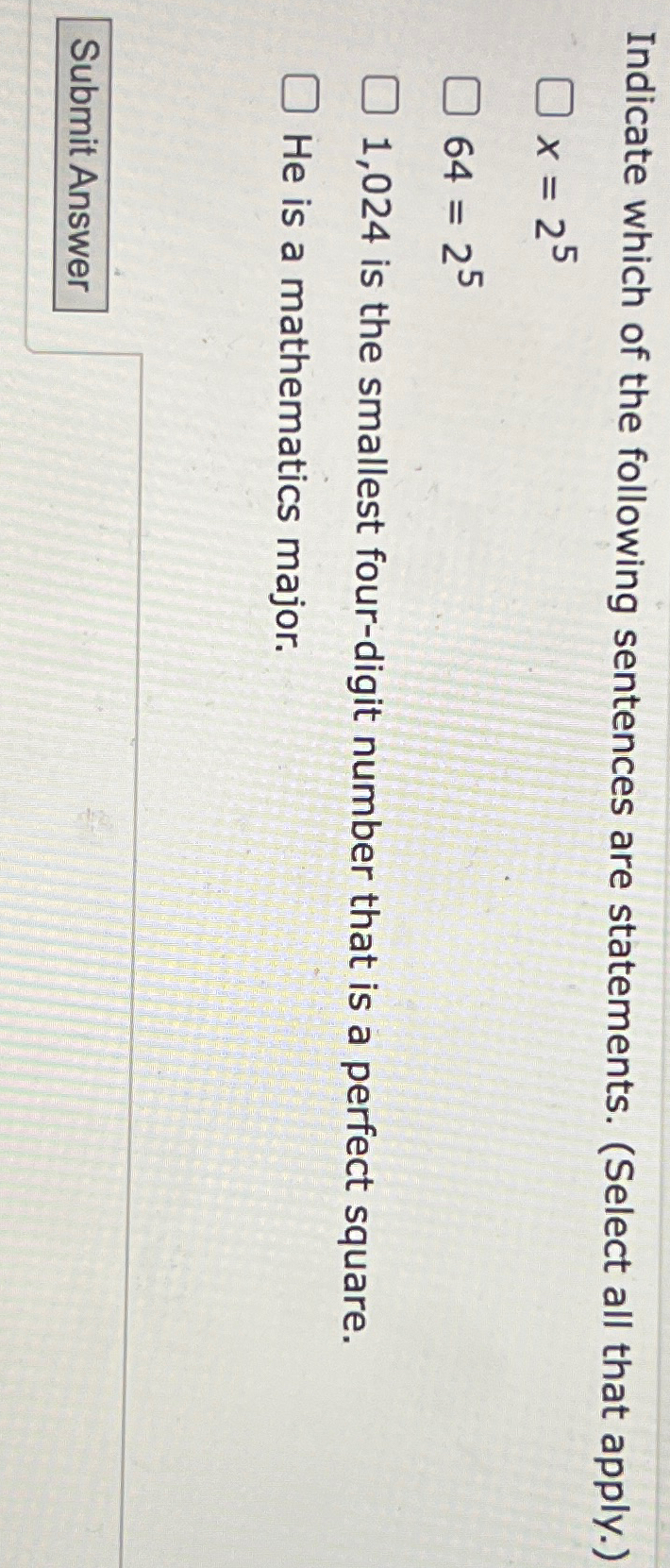 Solved Indicate which of the following sentences are | Chegg.com