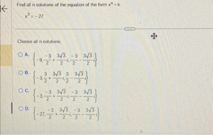 Solved Find all n solutions of the equation of the form | Chegg.com