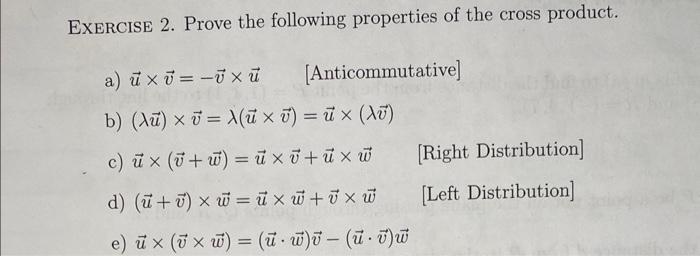 Solved EXERCISE 2. Prove the following properties of the | Chegg.com