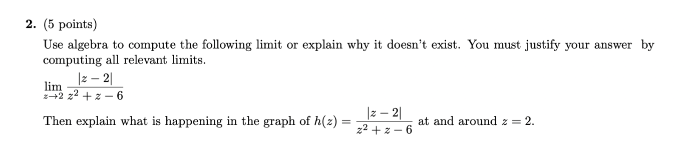 Solved Use algebra to compute the following limit or explain | Chegg.com