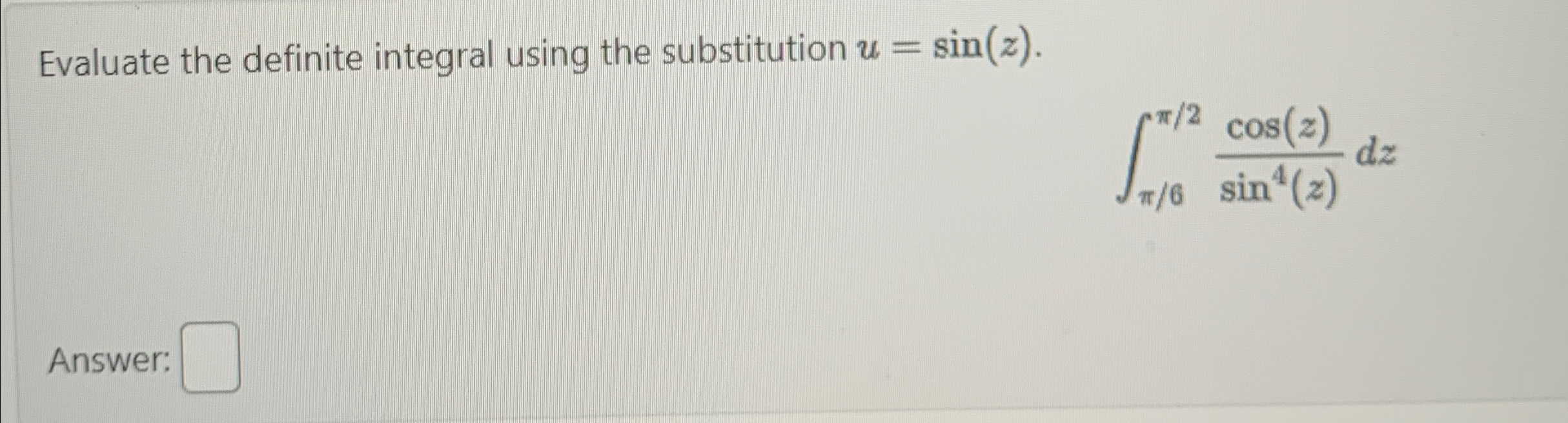Solved Evaluate the definite integral using the substitution | Chegg.com