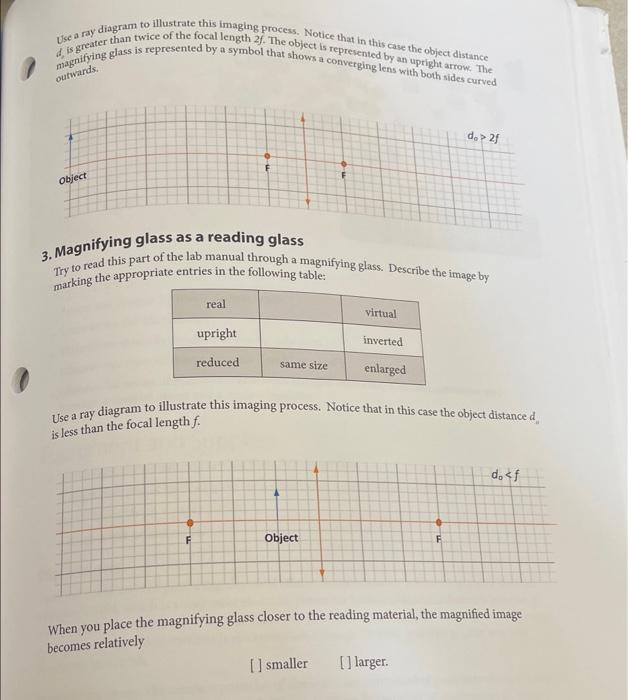 Solved Procedure A magnifying glass is a converging lens or | Chegg.com