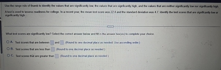 Solved Use the range rule of thumb to identify the values | Chegg.com