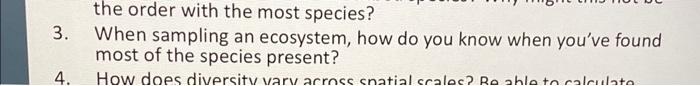 When sampling an ecosystem, how do you know when | Chegg.com