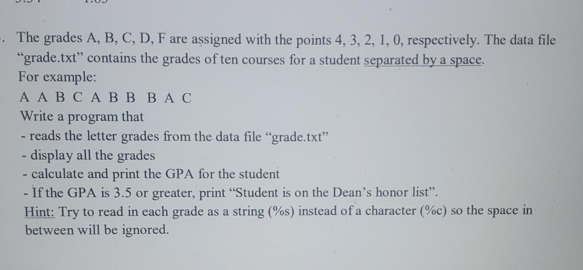 Solved a - The grades A, B, C, D, F are assigned with the | Chegg.com