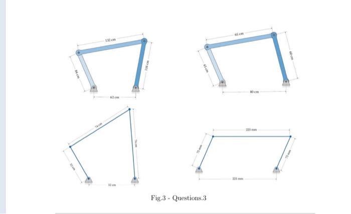 Solved B) GRASHOF LINKAGES For each linkage in Fig.3 | Chegg.com