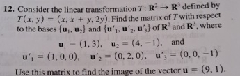 Solved Consider the linear transformation T:R2→R3 ﻿defined | Chegg.com